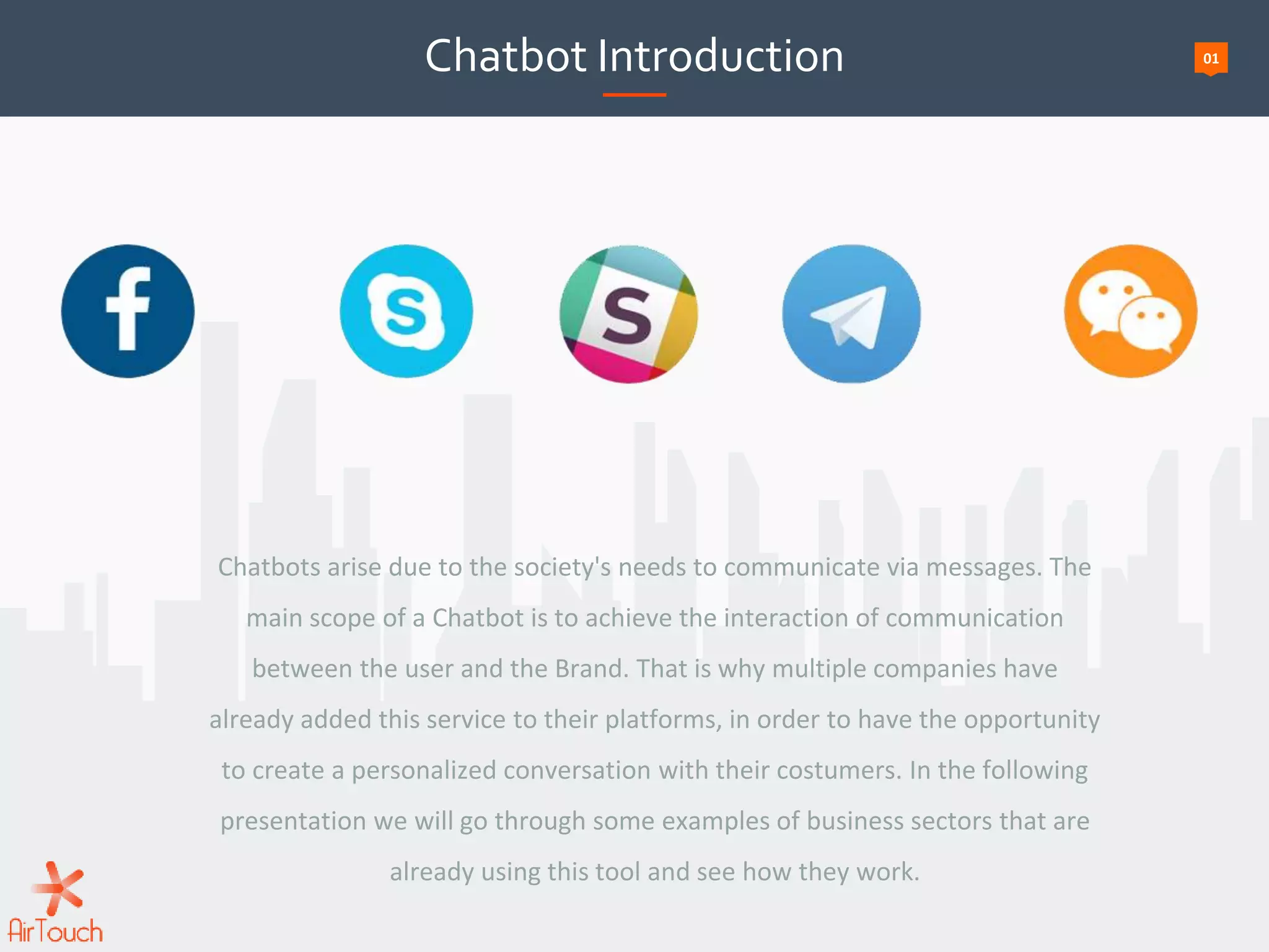 The rise of Chatbots – Airtouch presentation over Chatbot Use Cases | PPTX