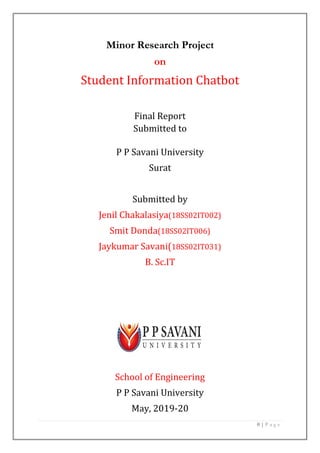 Student information chatbot final report | PDF
