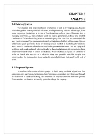 Student information chatbot final report | PDF