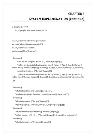 Student information chatbot final report | PDF