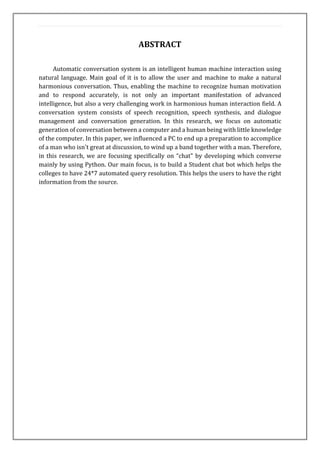 Student information chatbot final report | PDF