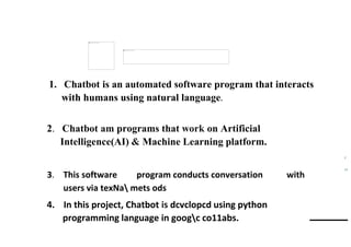 chat bot.pptx edited.pptx hi h3bb2 diversify chhat | PPT | Free Download