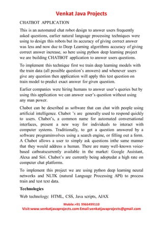 Chatbot application | PDF