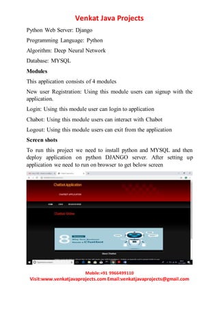 Chatbot application | PDF