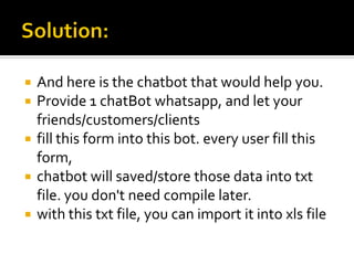 Chatbot for handling user registration form | PDF | Internet | Computing
