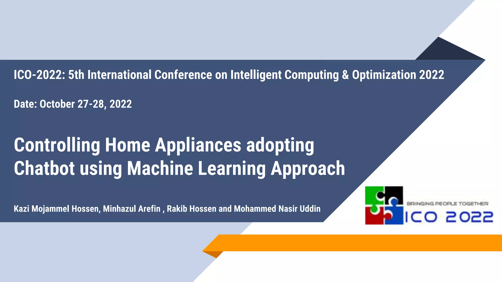 Controlling Home Appliances adopting Chatbot using Machine Learning ...