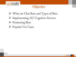 An introductory overview of Chatbots | PPT