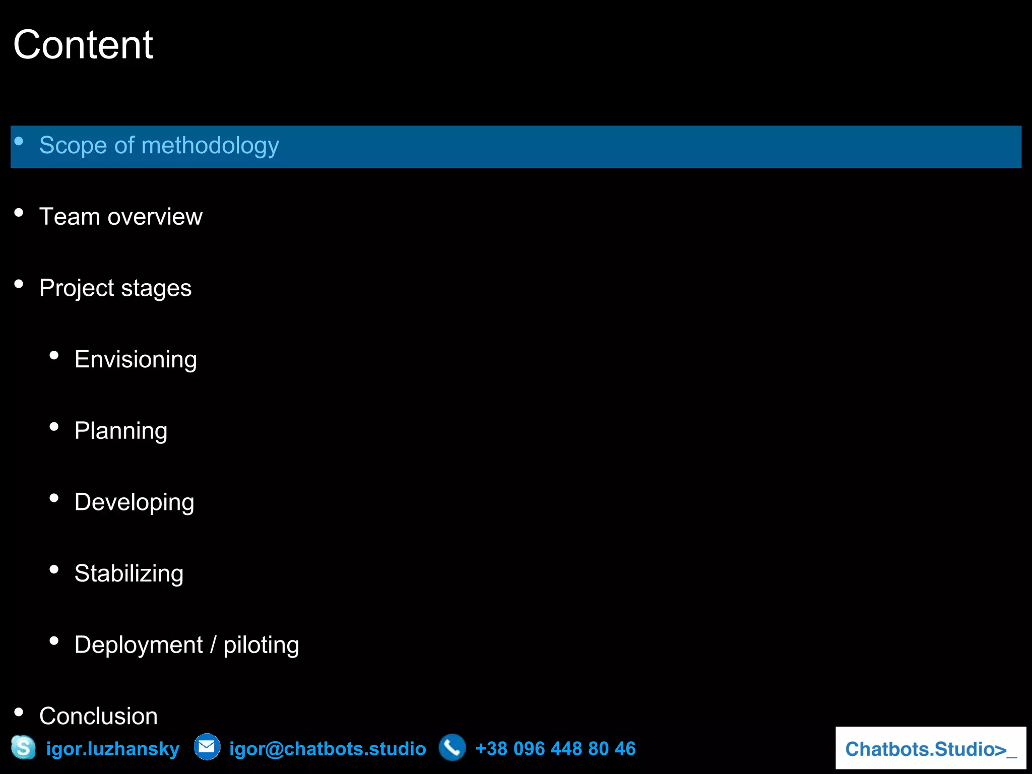 AI Chatbot Development Methodology | PPTX