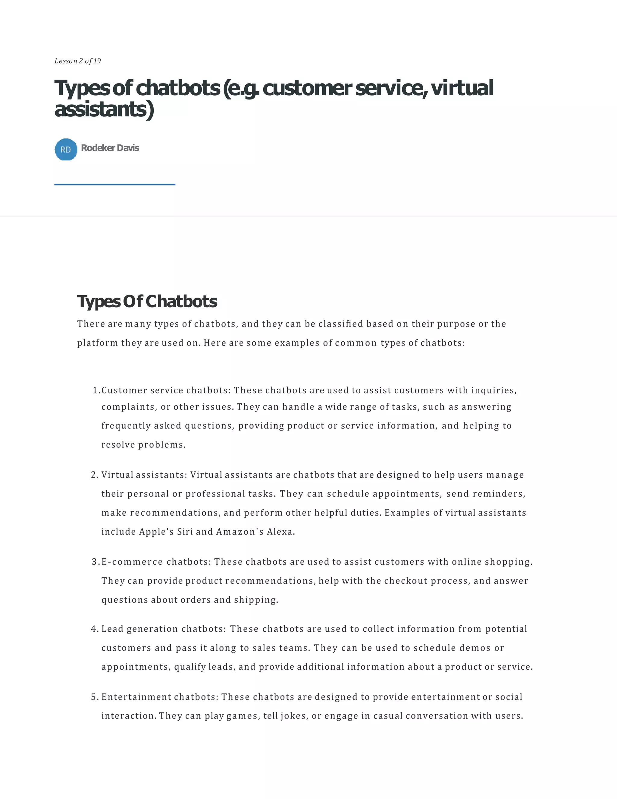 Chatbots Using GPT (Generative Pretrained Transformer) | PPTX