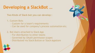 Chat Bots and how to build a Slack bot | PDF