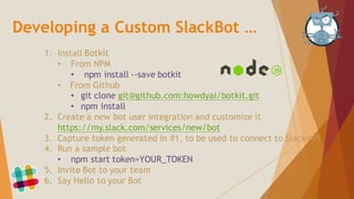 Chat Bots and how to build a Slack bot | PPT