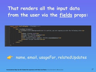 Conversational Sign Up with Chatbot-like experience with React and Redux | PDF