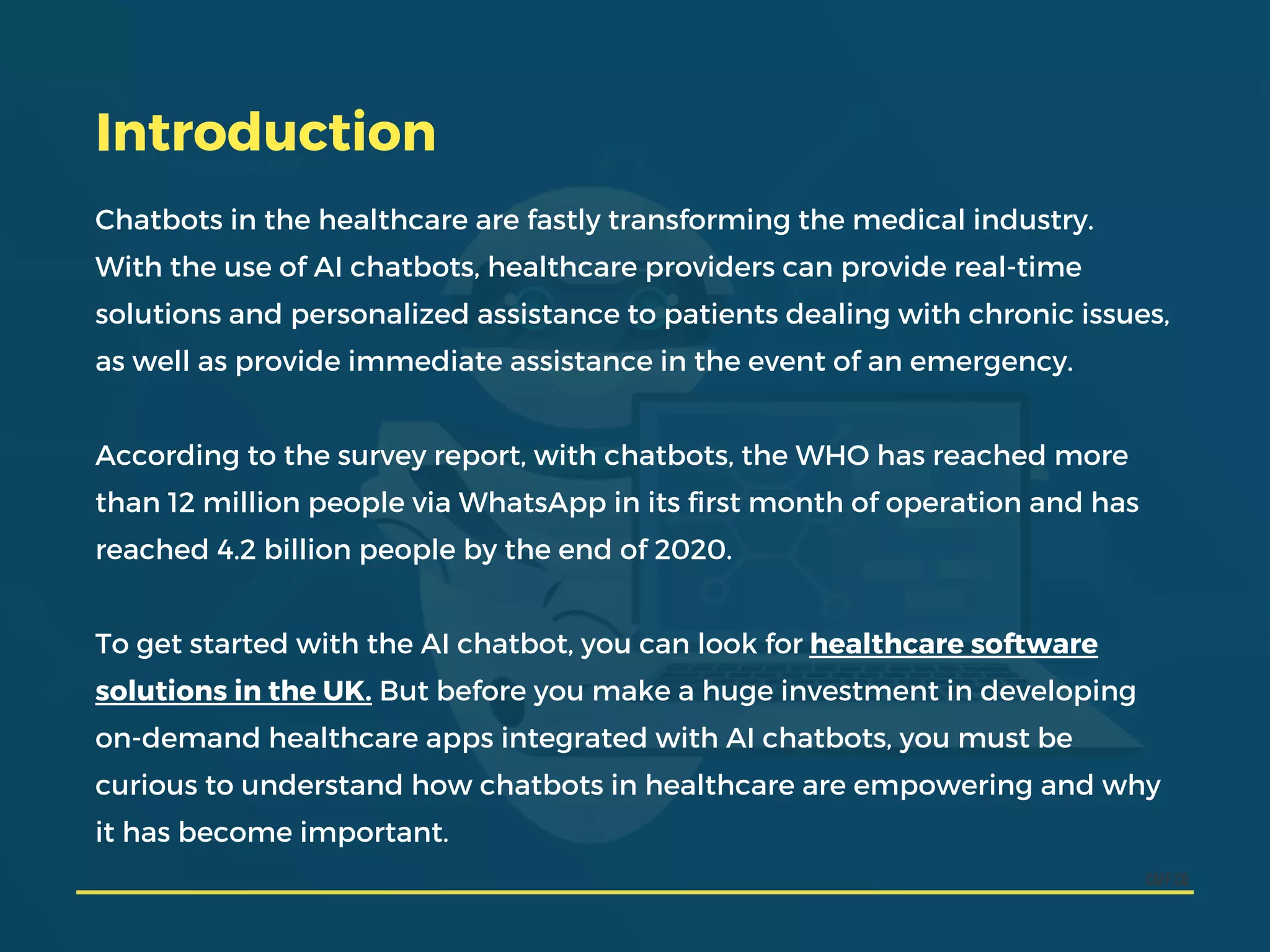 The Role of Chatbots in the Healthcare Industry | PDF