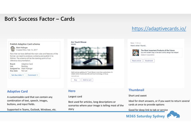 Chatbot Success Factor - Microsoft 365 Saturday Sydney | PPT