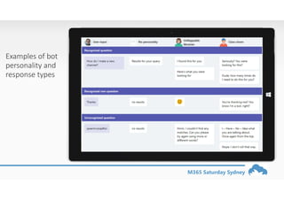 Chatbot Success Factor - Microsoft 365 Saturday Sydney | PPT