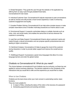 Chatbots vs Conversational AI: Differences, Benefits & Uses | PDF