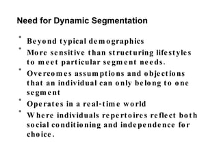 ChatRap Discussion - Dynamic Segementation | PPT