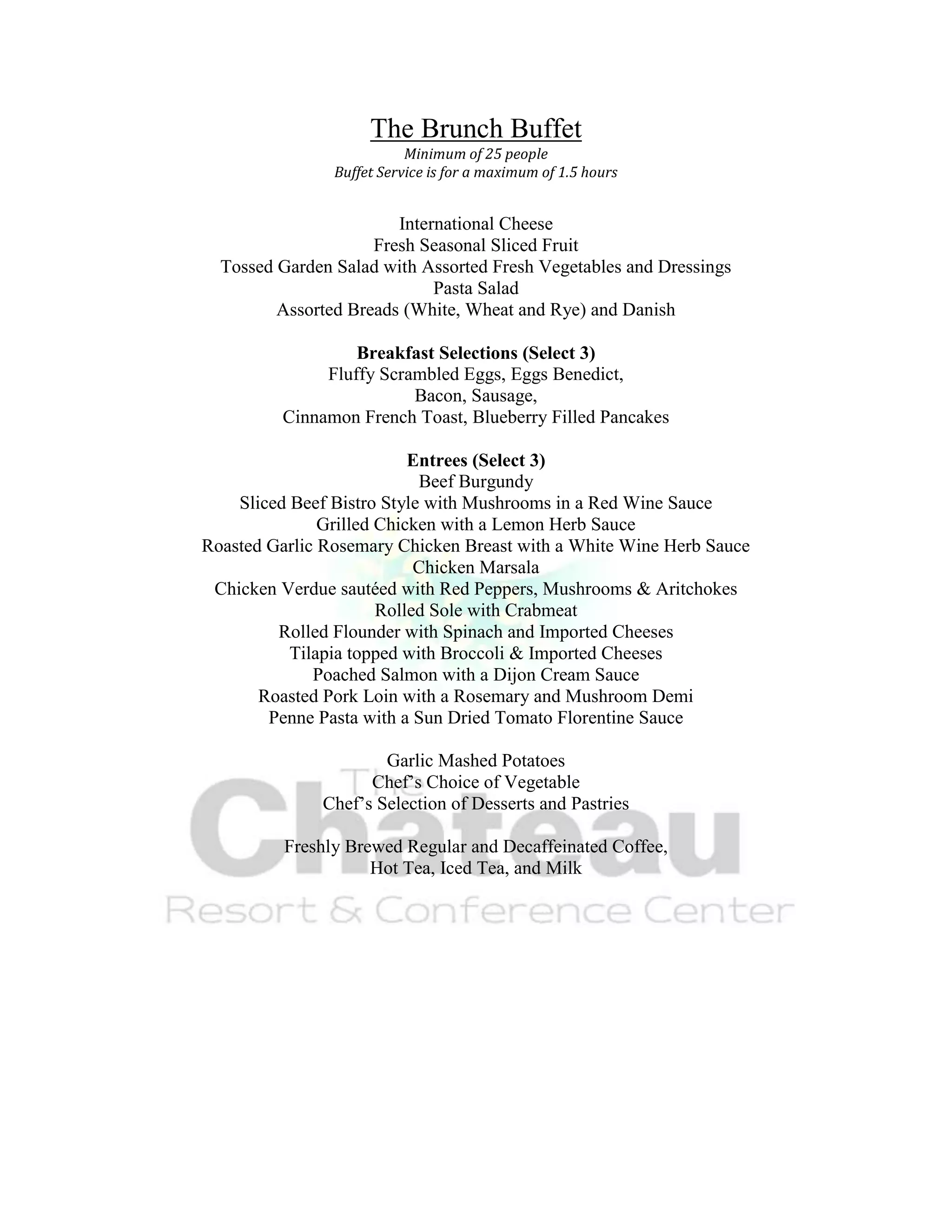 Chateau Banquet Menus | PDF