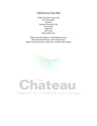 Chateau Banquet Menus | PDF