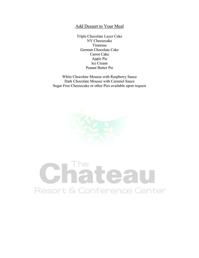Chateau Banquet Menus | PDF