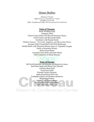 Chateau Banquet Menus | PDF