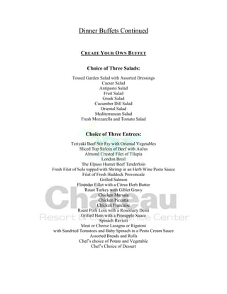 Chateau Banquet Menus | PDF