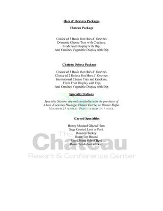 Chateau Banquet Menus | PDF