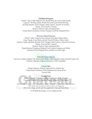 Chateau Banquet Menus | PDF