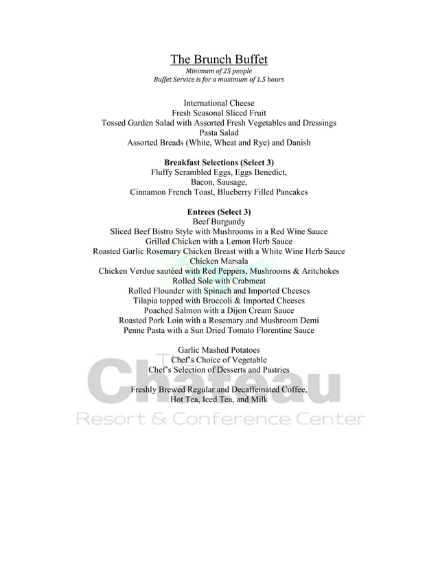 Chateau Banquet Menus | PDF