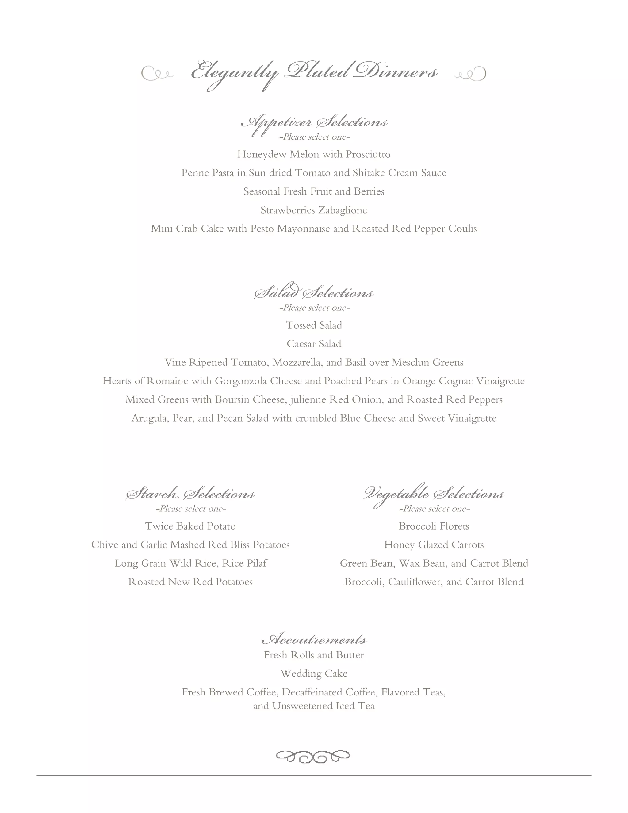 Chateau Wedding Menu | PDF