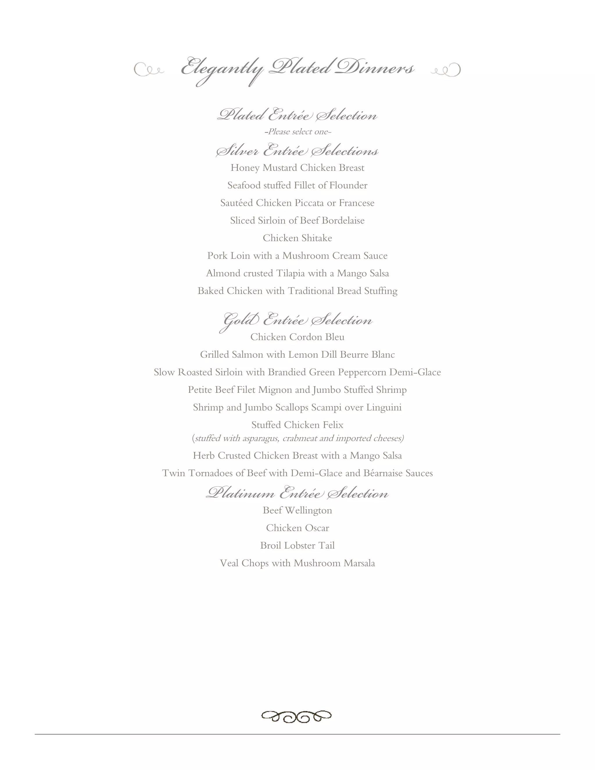 Chateau Wedding Menu | PDF