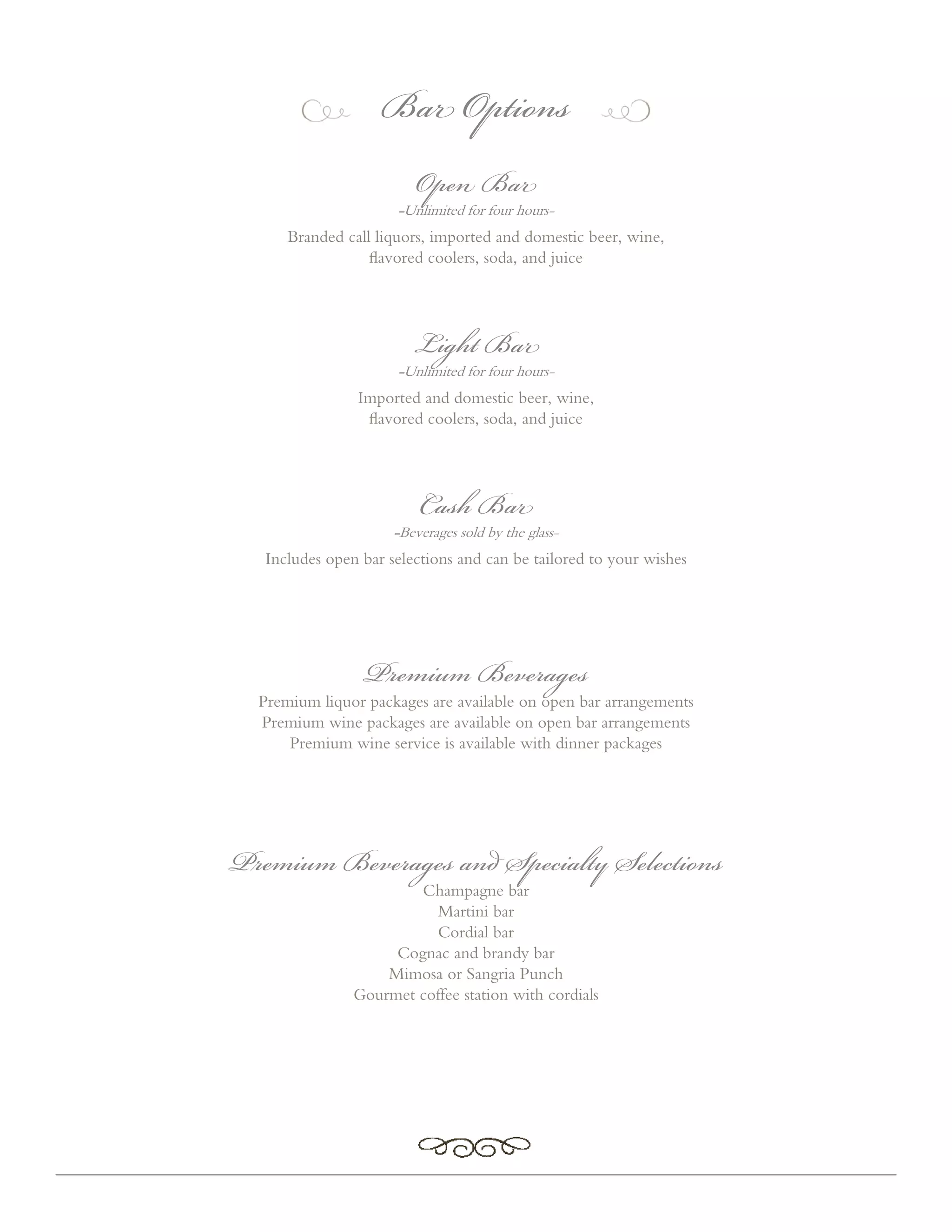 Chateau Wedding Menu | PDF