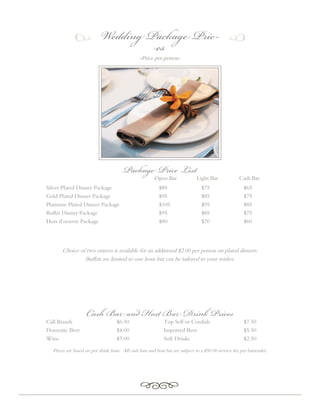 Chateau Wedding Menu | PDF