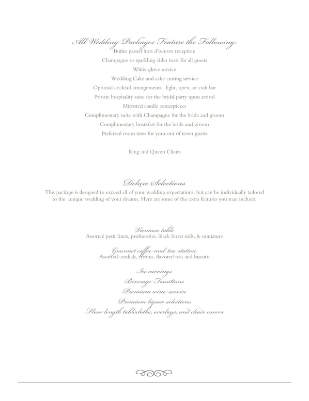 Chateau Wedding Menu | PDF