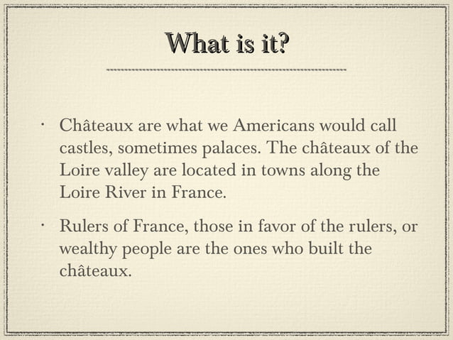 Châteaux | PPT