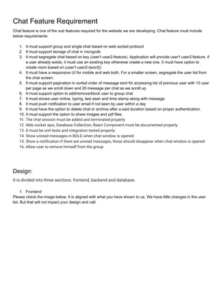 Chat feature requirement (2) | PDF