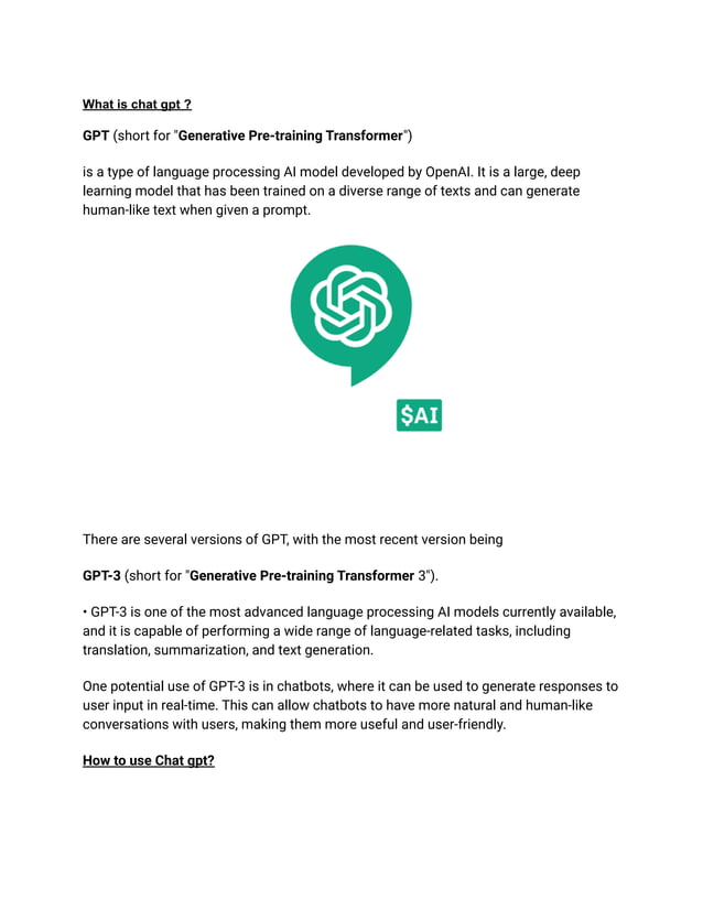 What is chat gpt | PDF