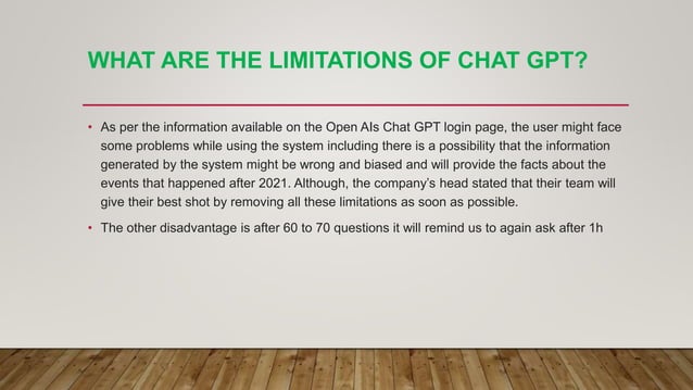 CHAT GPT.pptx | Artificial Intelligence | Technology & Computing