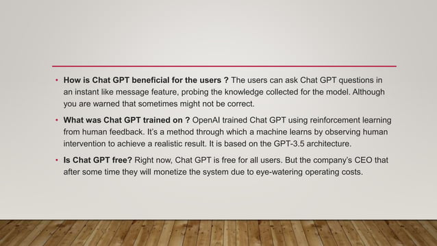 CHAT GPT.pptx | Artificial Intelligence | Technology & Computing
