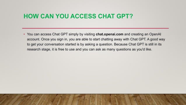 CHAT GPT.pptx | Artificial Intelligence | Technology & Computing