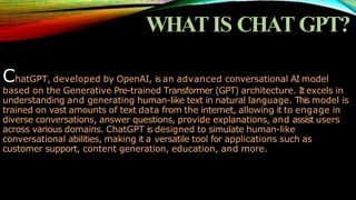 Explore the magic of " ChatGPT " .pptx. | PPTX