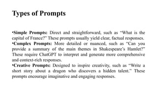 EXPLORING CHATGPT AND THIER PROMPTS USES | PPTX