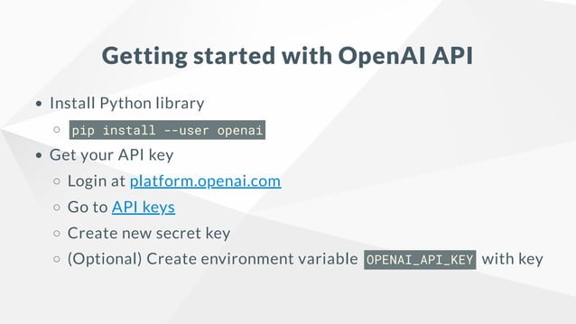 OpenAI API crash course | PDF