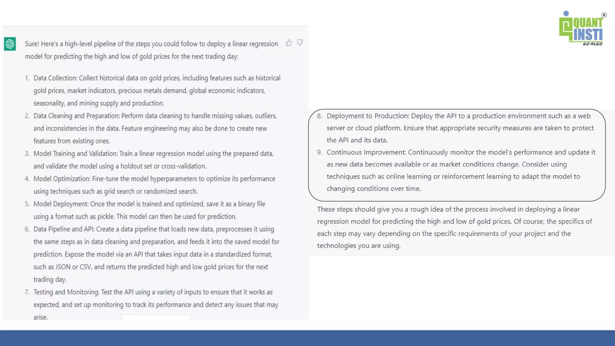 ChatGPT and Machine Learning in Trading | PPT
