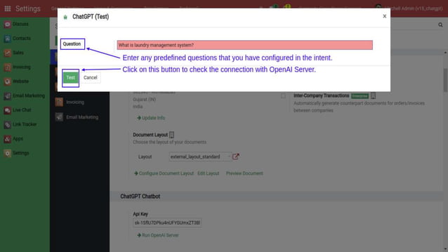 ChatGPT Chatbot Integration with Odoo | PPT