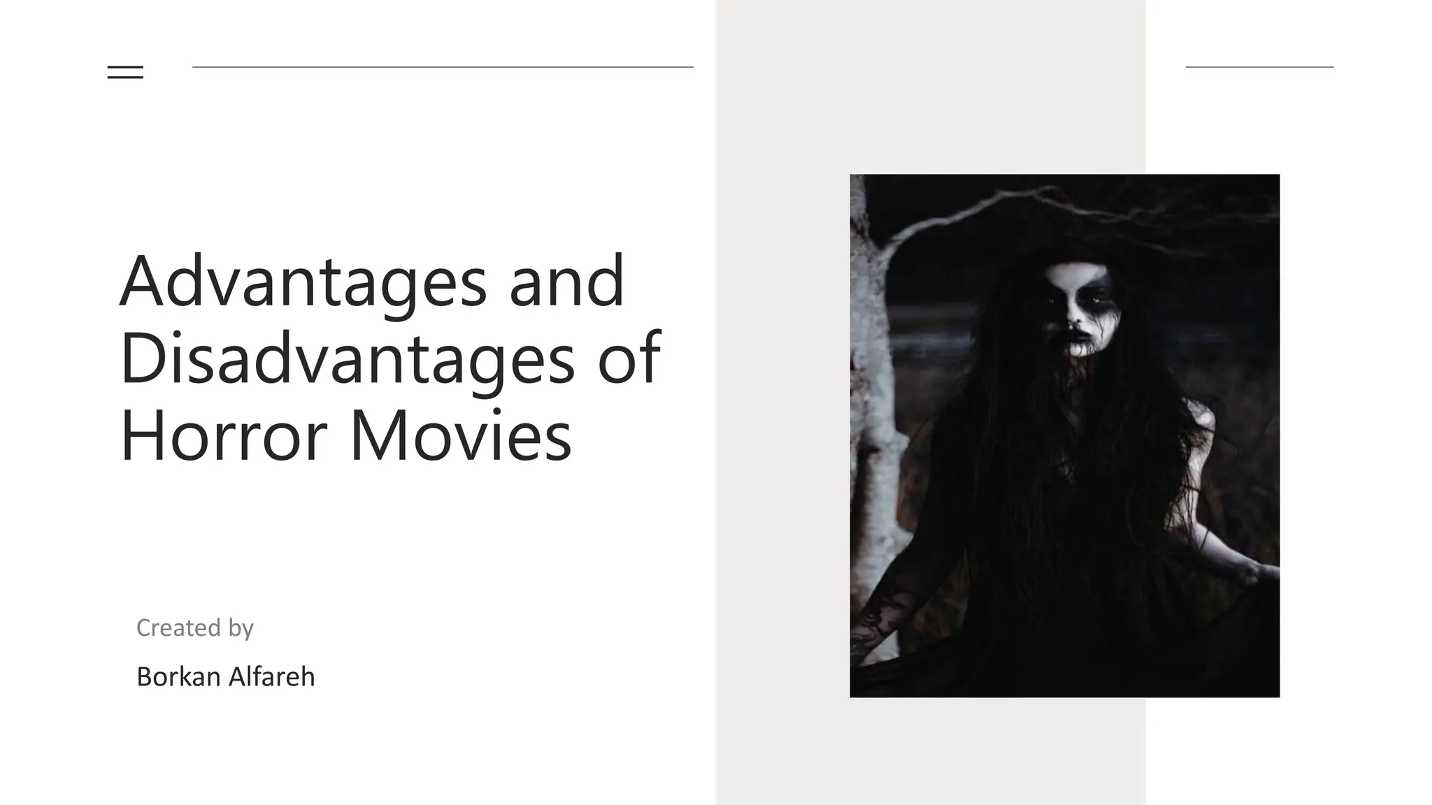 presentation about the pros and cons of horror movies.pptx