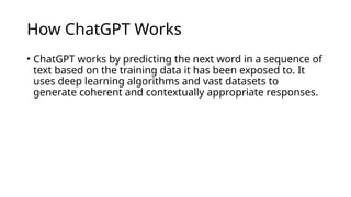 ChatGPT and it's positive Impact on Society | PPTX