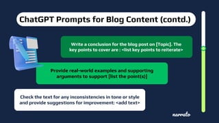 ChatGPT Prompts for Content Creation | PPT