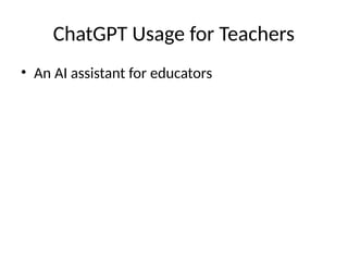 ChatGPT_Usage_for_Teachers ai guide to success | PPTX