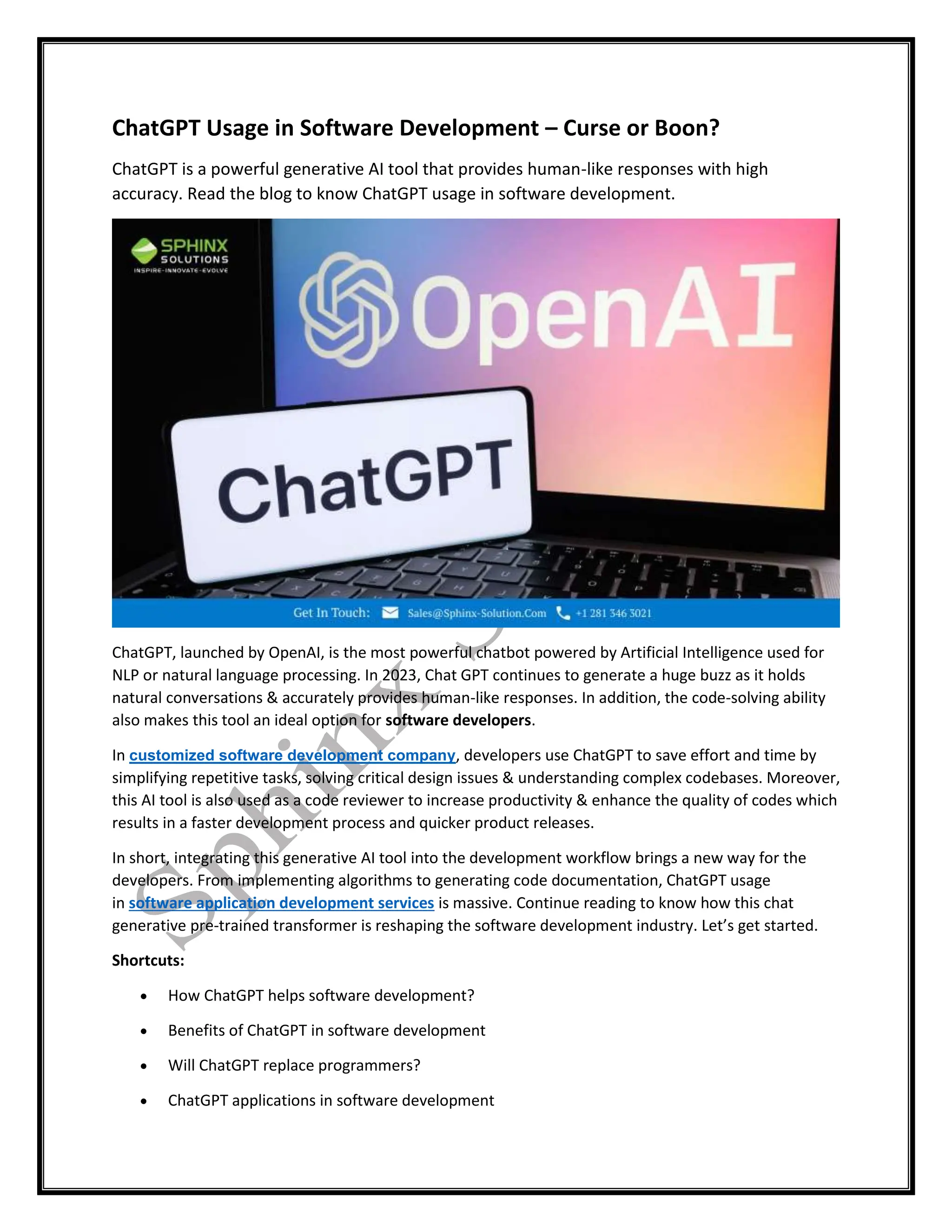 ChatGPT Usage In Software Development – Curse or Boon.pdf